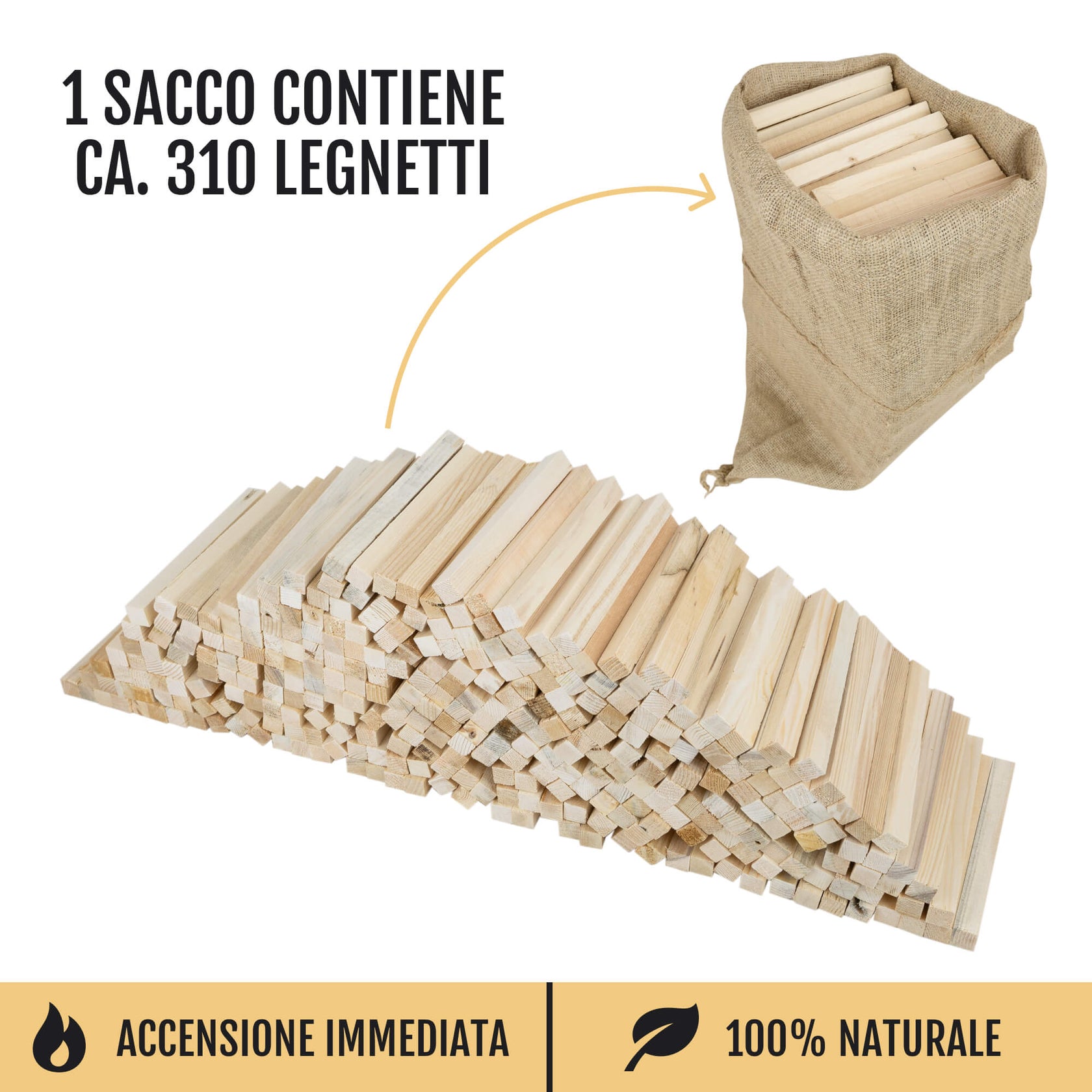 Legnetti Accendifouco Per Camino E Barbecue, 225 legnetti | 3,5 kg ...